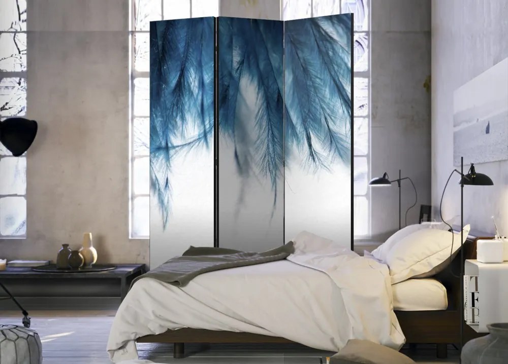 Paraván Sapphire Feathers Dekorhome 135x172 cm (3-dílný)