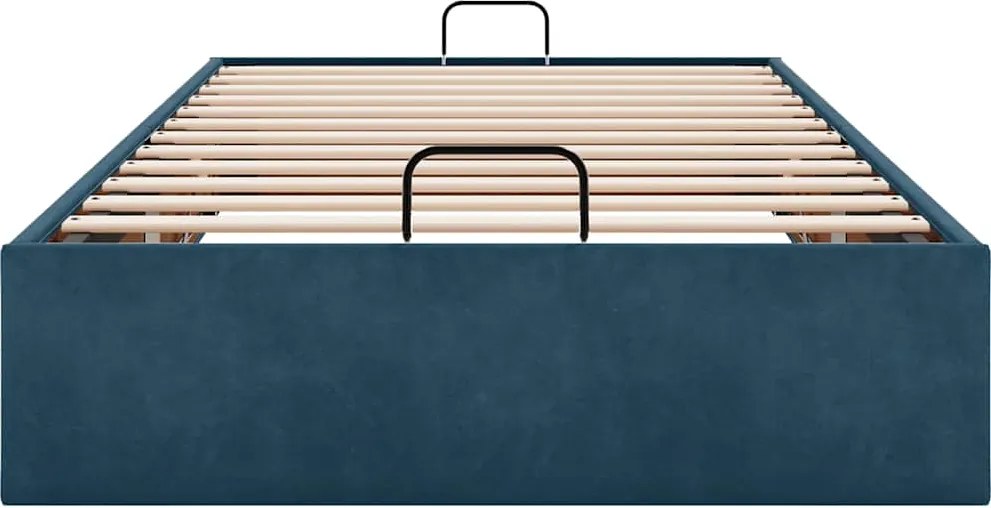 Osmanský rám postele bez matrace tmavě modrá 100x200 cm samet 3310947