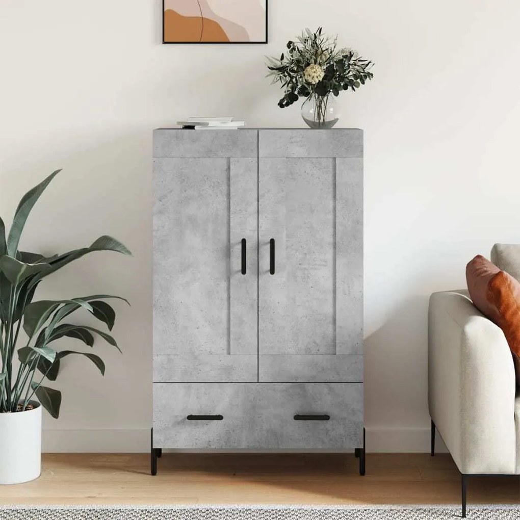 vidaXL Skříň highboard 69,5 x 31 x 115 cm kompozitní dřevo [830338] Barva: bílá s vysokým leskem