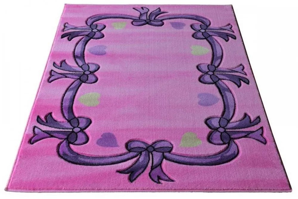 Dětský koberec Mašličky růžový, Velikosti 133x190cm