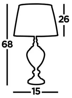 Searchlight EU3721CL Velká stylová stolní lampa GREYSON šedá
