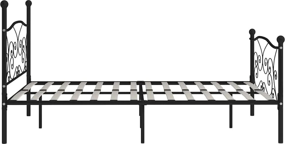 Rám postele s laťkovým roštem černý kov 180 x 200 cm 284459