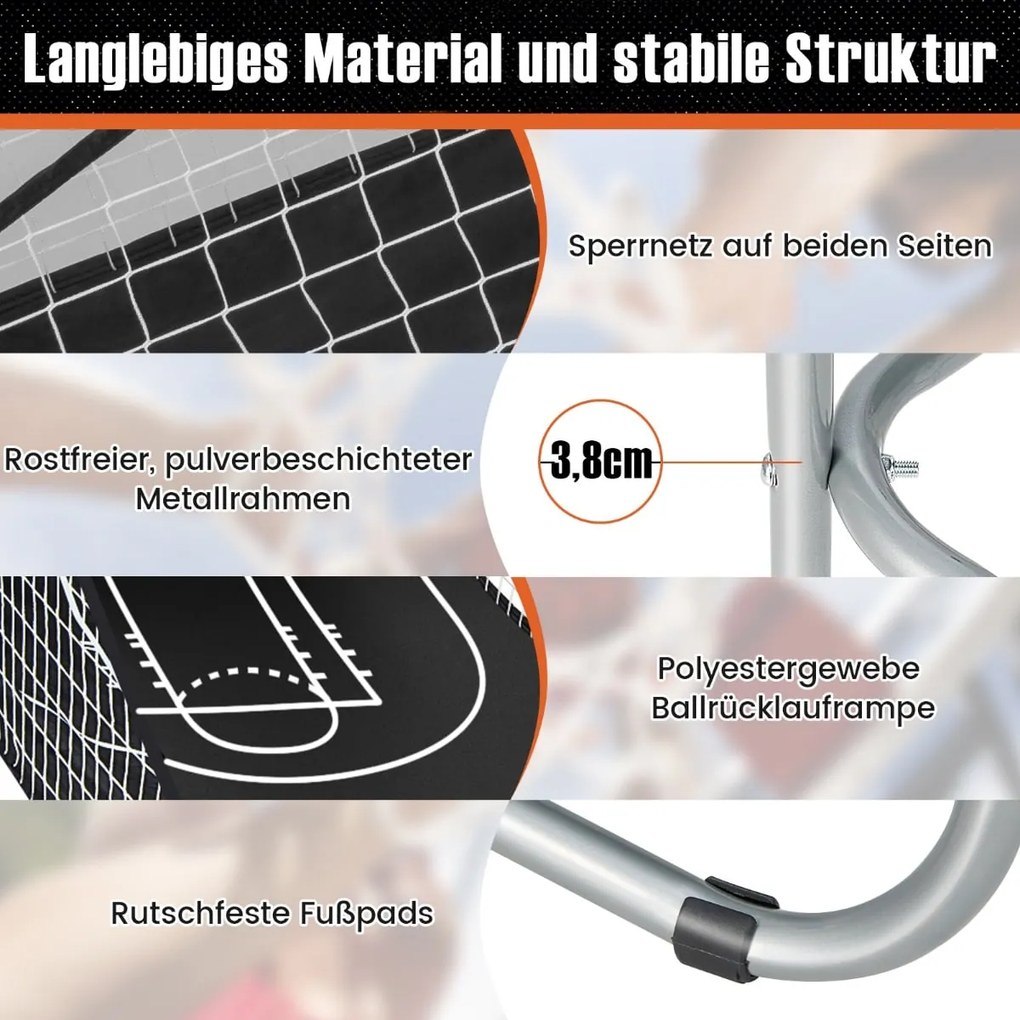 Costway Basketball Machine Skládací basketbalová arkádová hra se 2 košíky, černý