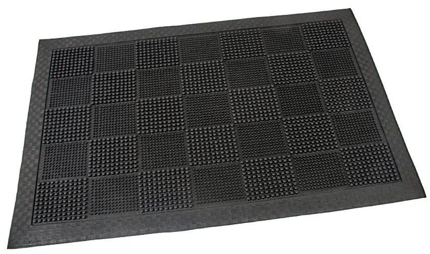 Gumová čisticí rohož Pin Squares 40 x 60 x 0,7 cm, černá