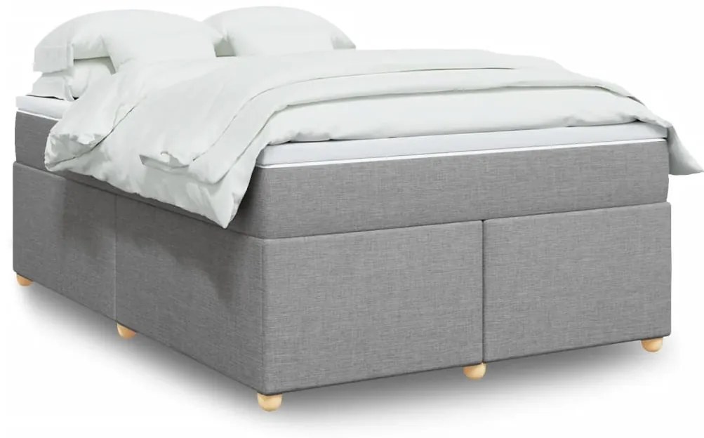 Box spring postel s matrací světle šedá 140 x 200 cm textil 3285380