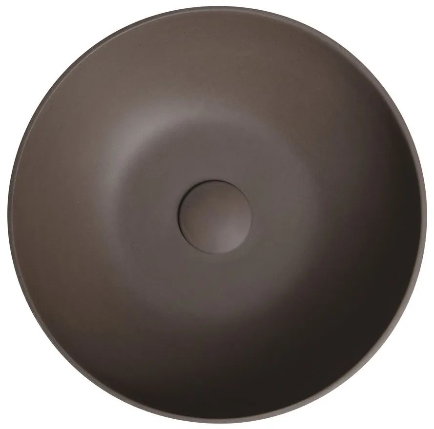 Sapho Sapho, FORMIGO betonové umyvadlo na desku, průměr 39cm, tmavě hnědá, FG315