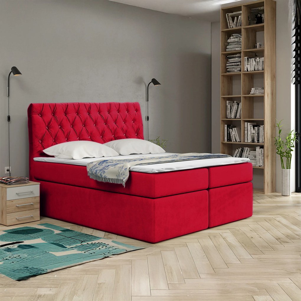 Eka Kontinentální čalouněná postel Luxurious - Cassablanca (120x200 cm) Barva látky Trinity: Černá (Trinity 2316)