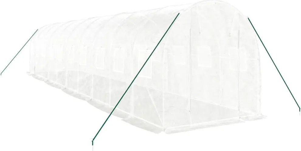 Skleník s ocelovým rámem bílý 20 m² 10 x 2 x 2 m 3188031