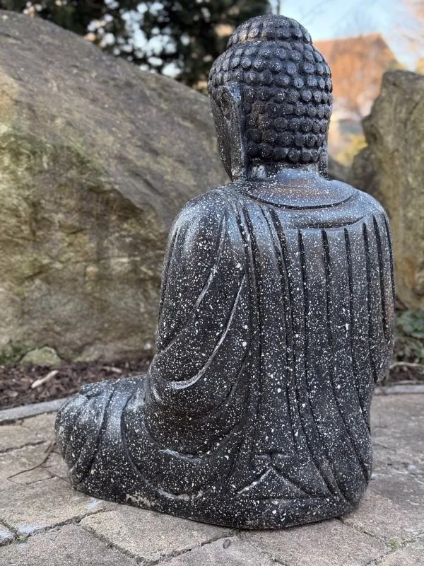 Socha Buddha z terrazza (teraco) 60 cm – ruční výroba Jáva