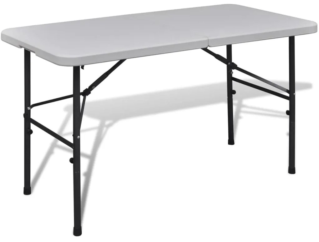 41568 vidaXL Skládací zahradní stůl 122 cm, HDPE, bílý
