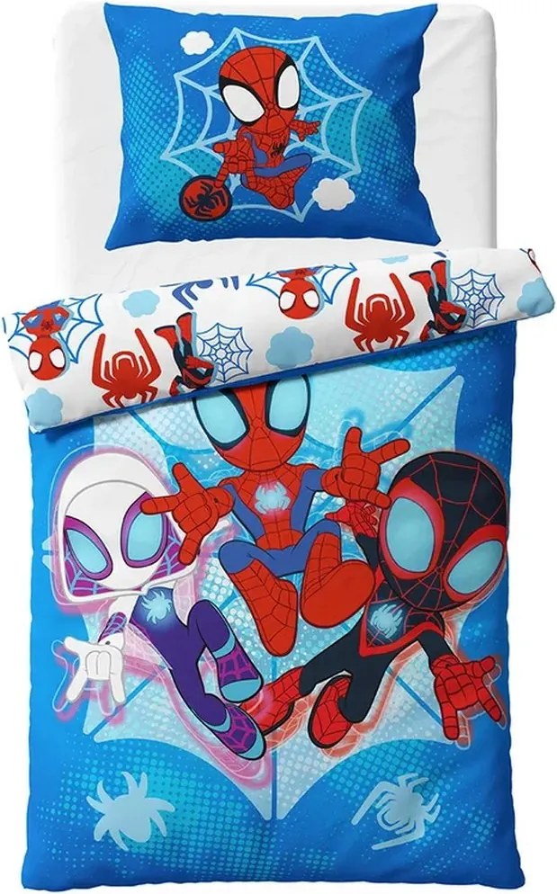 Oboustranné bavlněné ložní povlečení Spidey a jeho úžasní přátelé - 100% bavlna - 70x90 cm + 140x200 cm