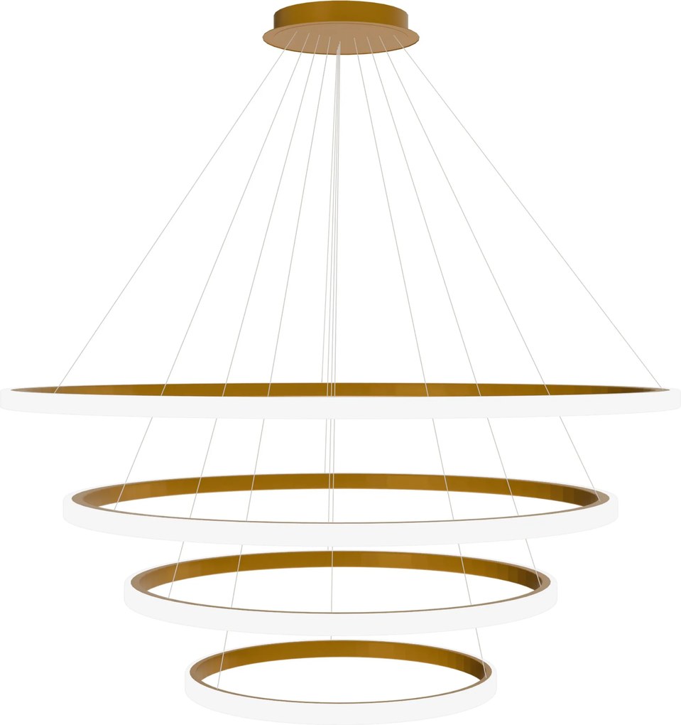 Toolight Toolight, závěsné svítidlo 100cm, 60W, 3000K, LHJ010-CP4, zlatá matná, OSW-50003