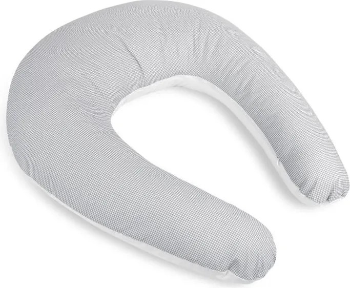 Bellatex Kojicí polštář s povlakem na zip Šedá,Bílá 180 cm, po obvodu