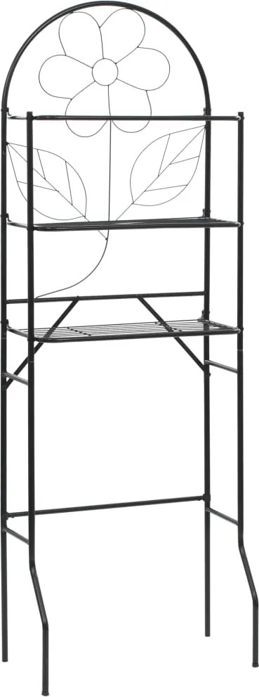 vidaXL Regál do koupelny černý 60 x 33 x 174 cm