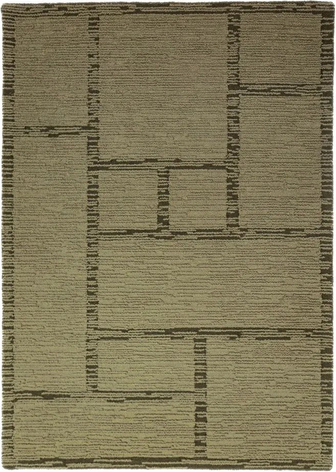 Zelený ručně tkaný vlněný koberec 160x230 cm Harris Modula Wool – Flair Rugs