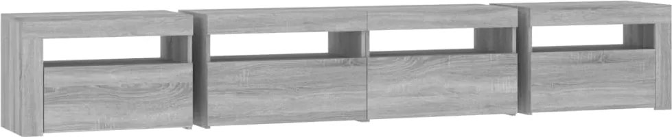 TV skříňka s LED osvětlením šedá sonoma 240x35x40 cm 3152768