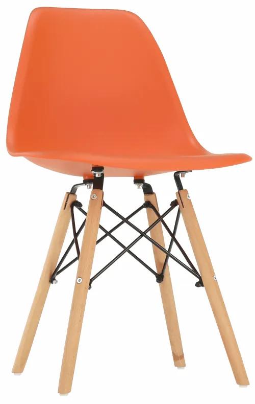 Židle, oranžová/buk, CINKLA 3 NEW
