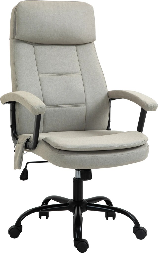 Kancelářská židle Vinsetto s masážní funkcí ergonomická výškově nastavitelná kancelářská židle s houpací funkcí béžová pro pohodlí v domácí kanceláři…
