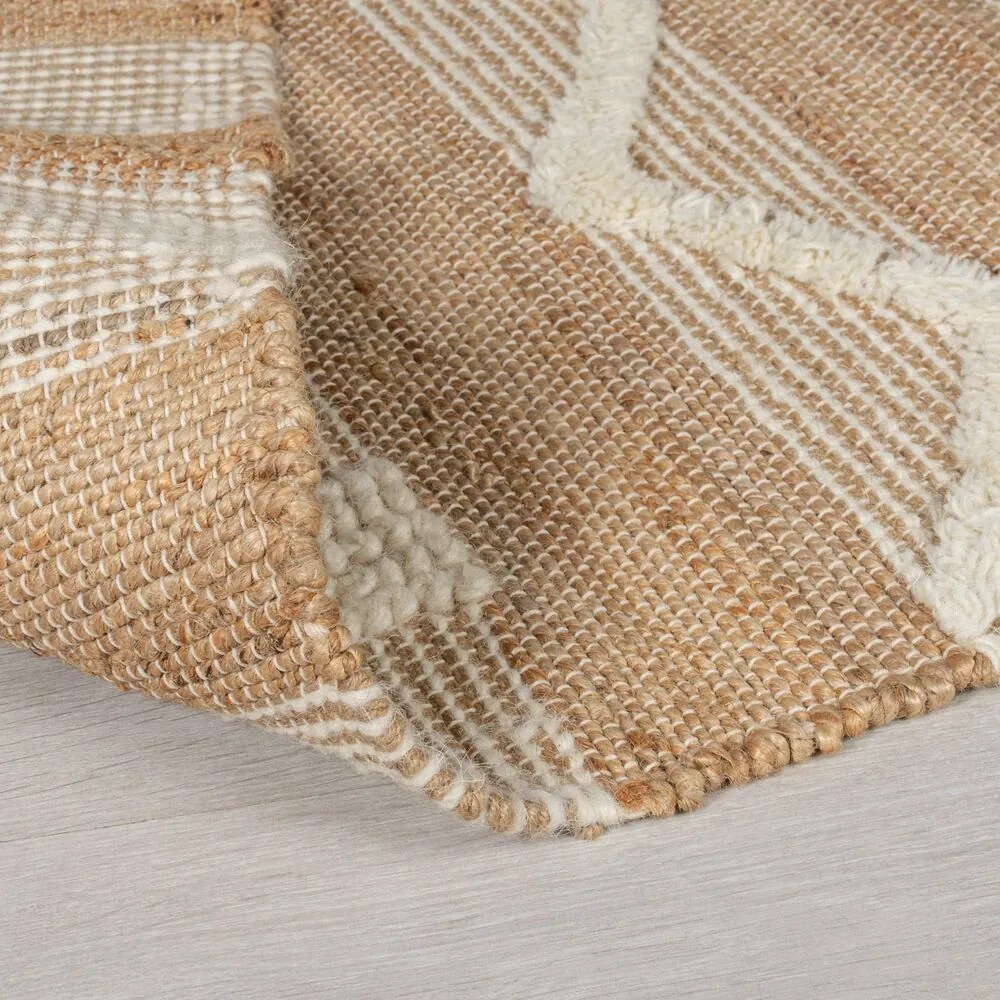 Flair Rugs, Běhoun Jubilant Medina Jute Natural/Ivory, 60x230, béžová, ložnice