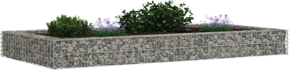 Gabionový vyvýšený záhon pozinkovaná ocel 200 x 100 x 20 cm 151312