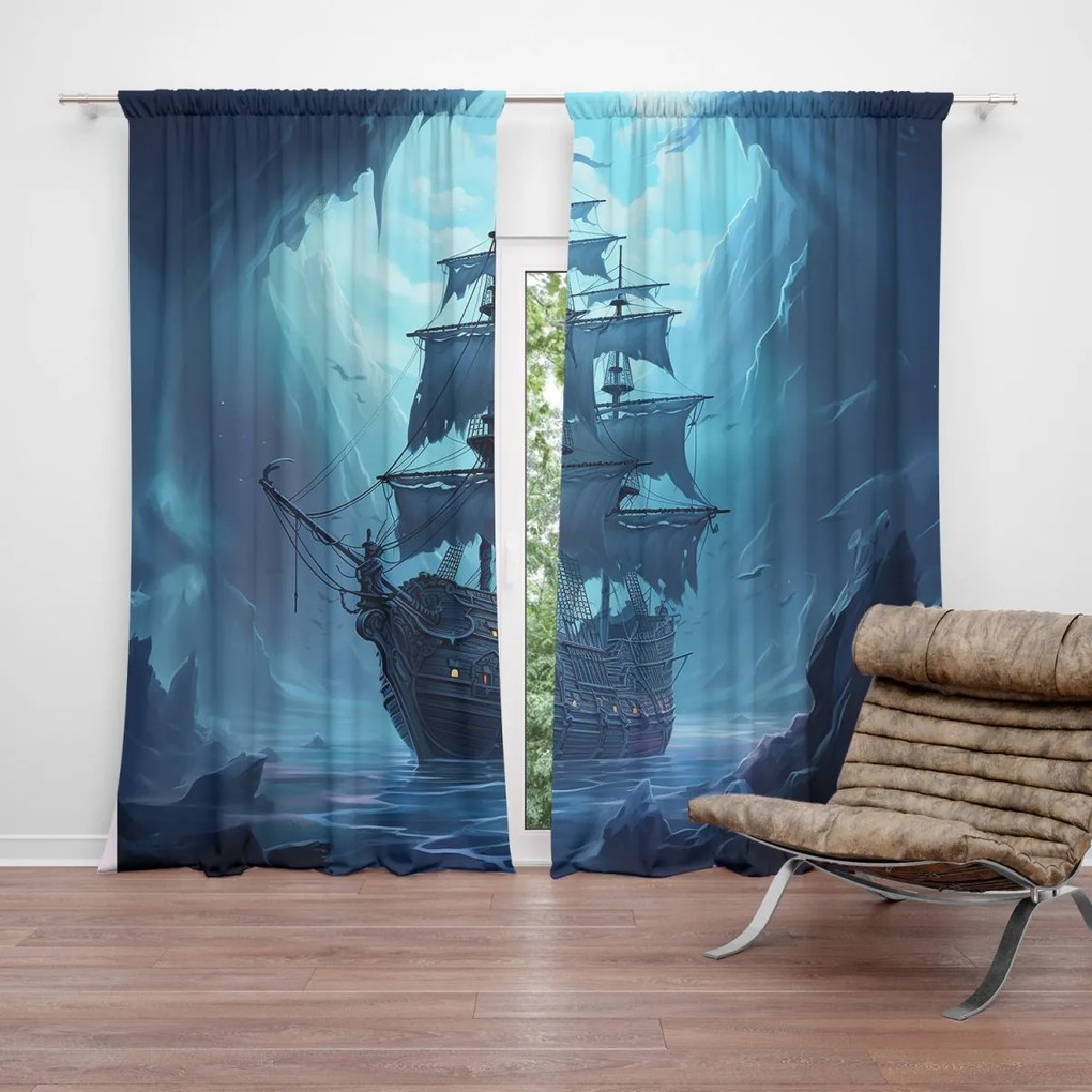 Sablio Závěs Plachetnice v průrvě: 2ks 140x250cm