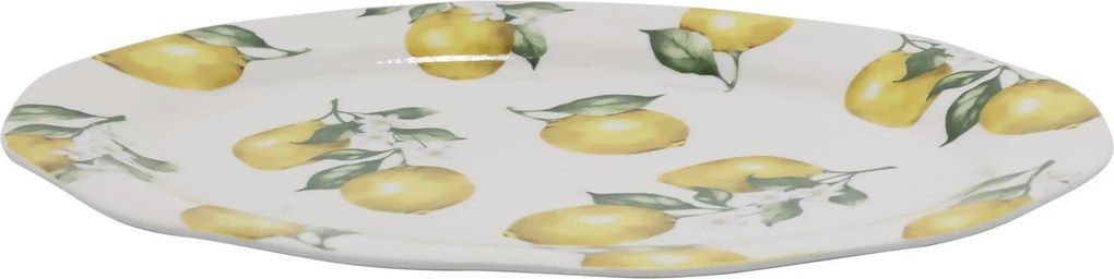 Porcelánový servírovací tác s citróny Maison Limone Blossom - 30*22*1,5 cm