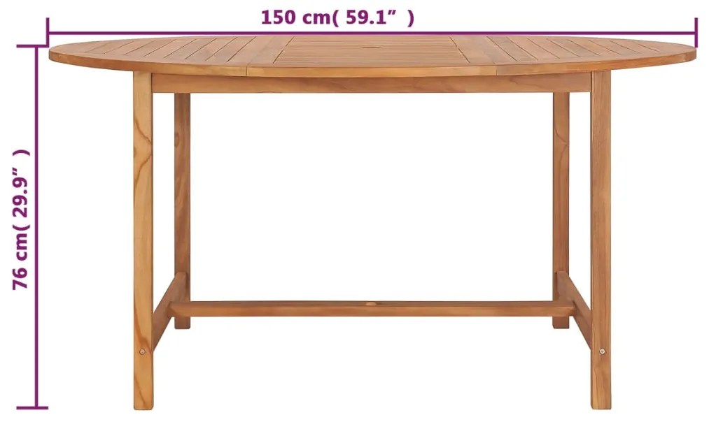 vidaXL Marketos Zahradní stůl 150 x 76 cm masivní teakové dřevo