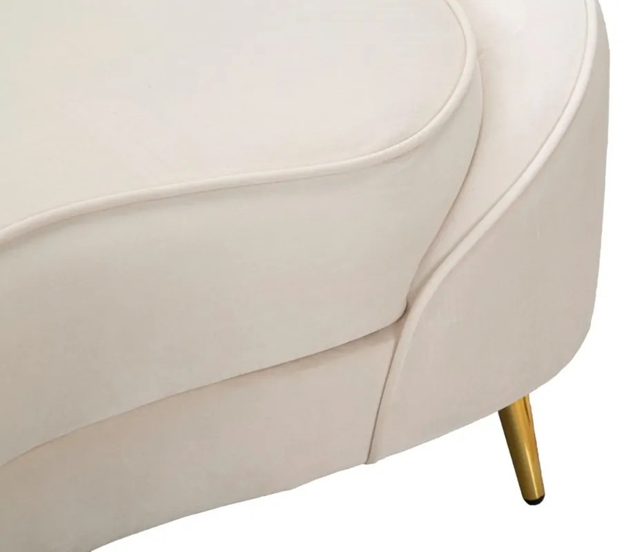 Designová pohovka Yasmeen 148 cm krémová / zlatá