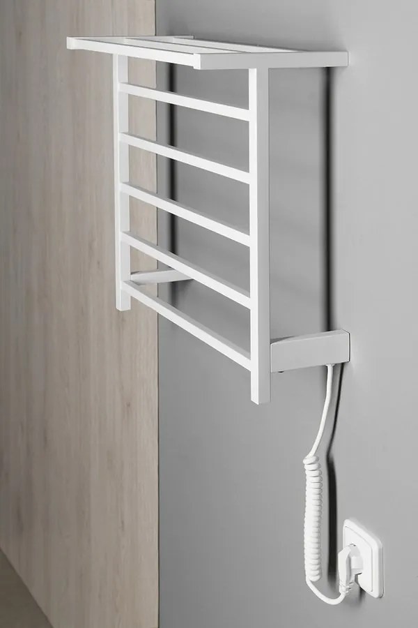 Sapho, ELZOR Elektrický sušák ručníků 500x470mm, 60W, bílá matná, EB500
