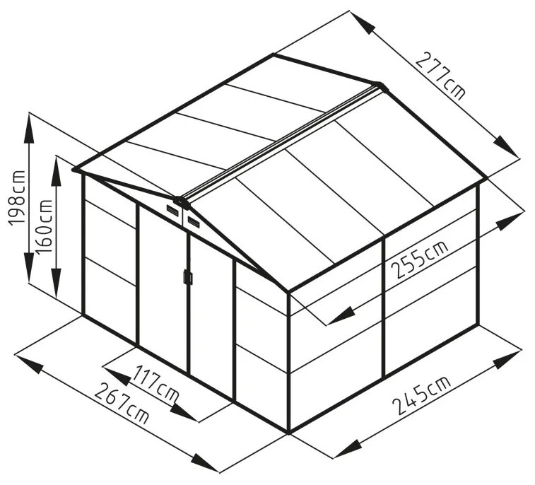 G21 Zahradní domek G21 GAH 706 - 277 x 255 cm, zelený G21-63900558