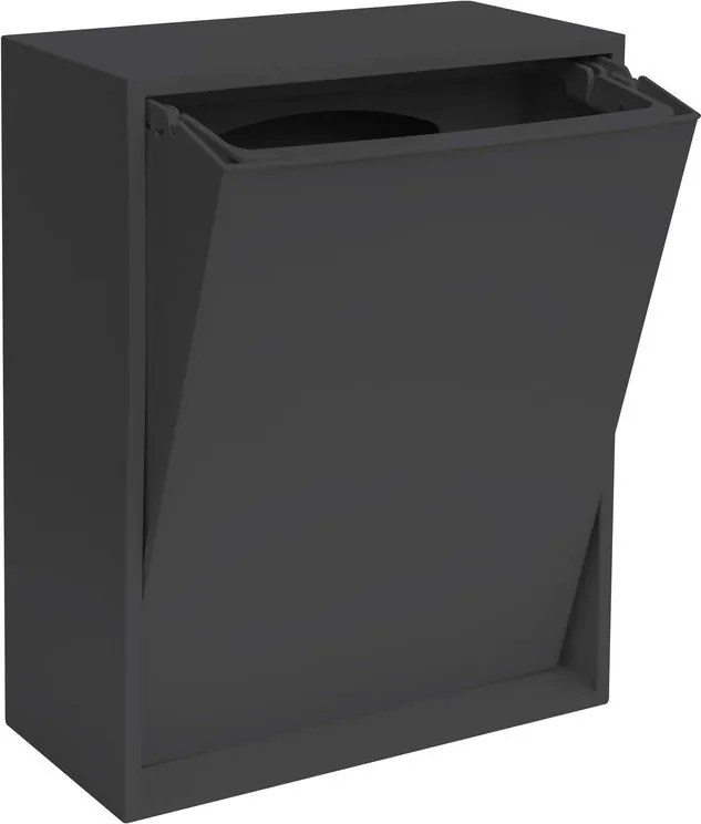 Černý odpadkový koš na tříděný odpad/nástěnný z recyklovaného plastu Recycling Box – ReCollector