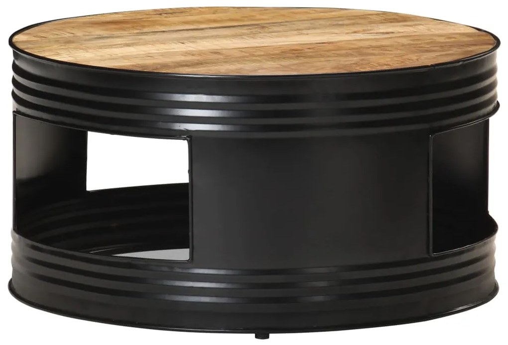 321931 vidaXL Konferenční stolek černý 68x68x36 cm masivní hrubý mangovník