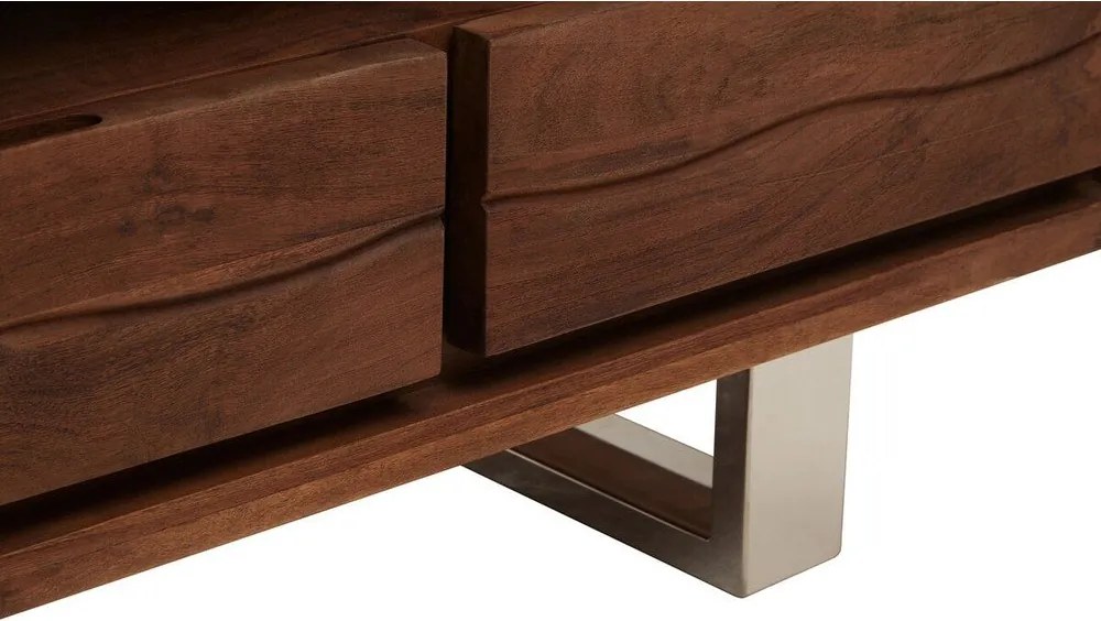 TV stolek z masivu akácie v tmavě přírodní barvě 140x52x50 cm Simla – Premier Housewares