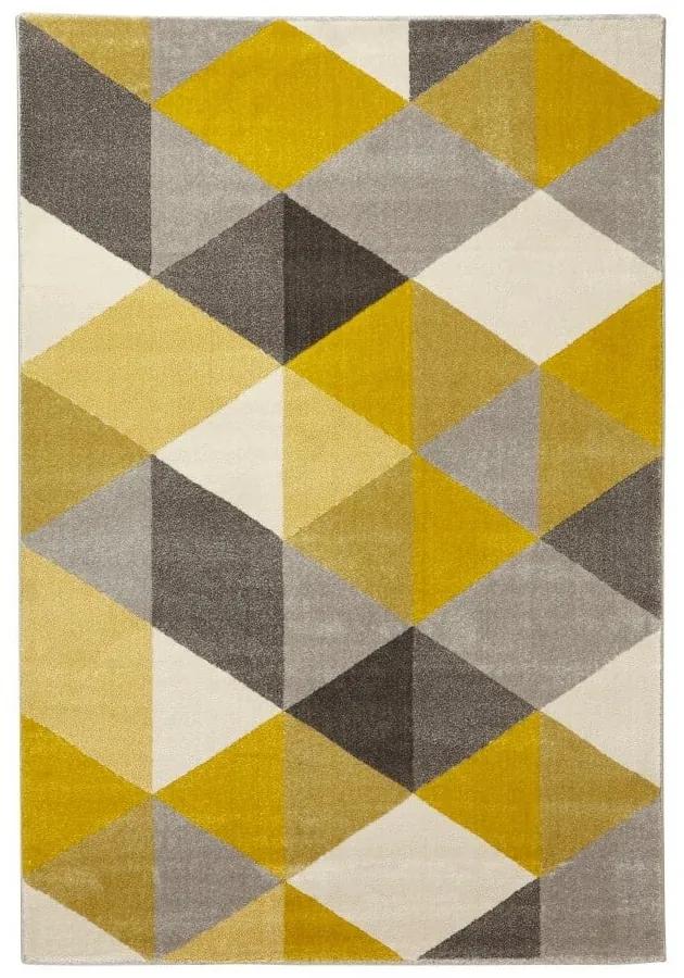 Koberec se žlutými detaily Kokoon Muoto, 160 x 230 cm