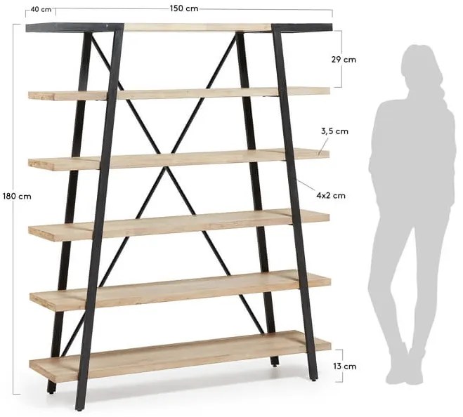 Knihovna disset přírodní 180 x 150 MUZZA