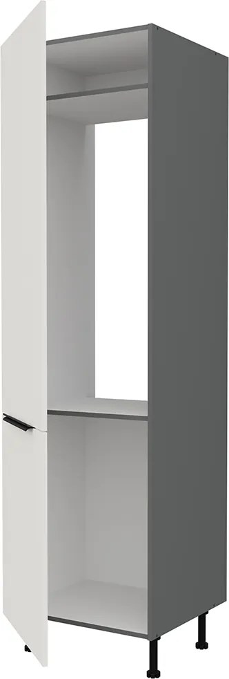 ARIA aw | vysoká skříňka 60 LO-215 2F na vestavnou lednici | 60 cm | ANTI FINGERPRINT povrch | antracit/bílá