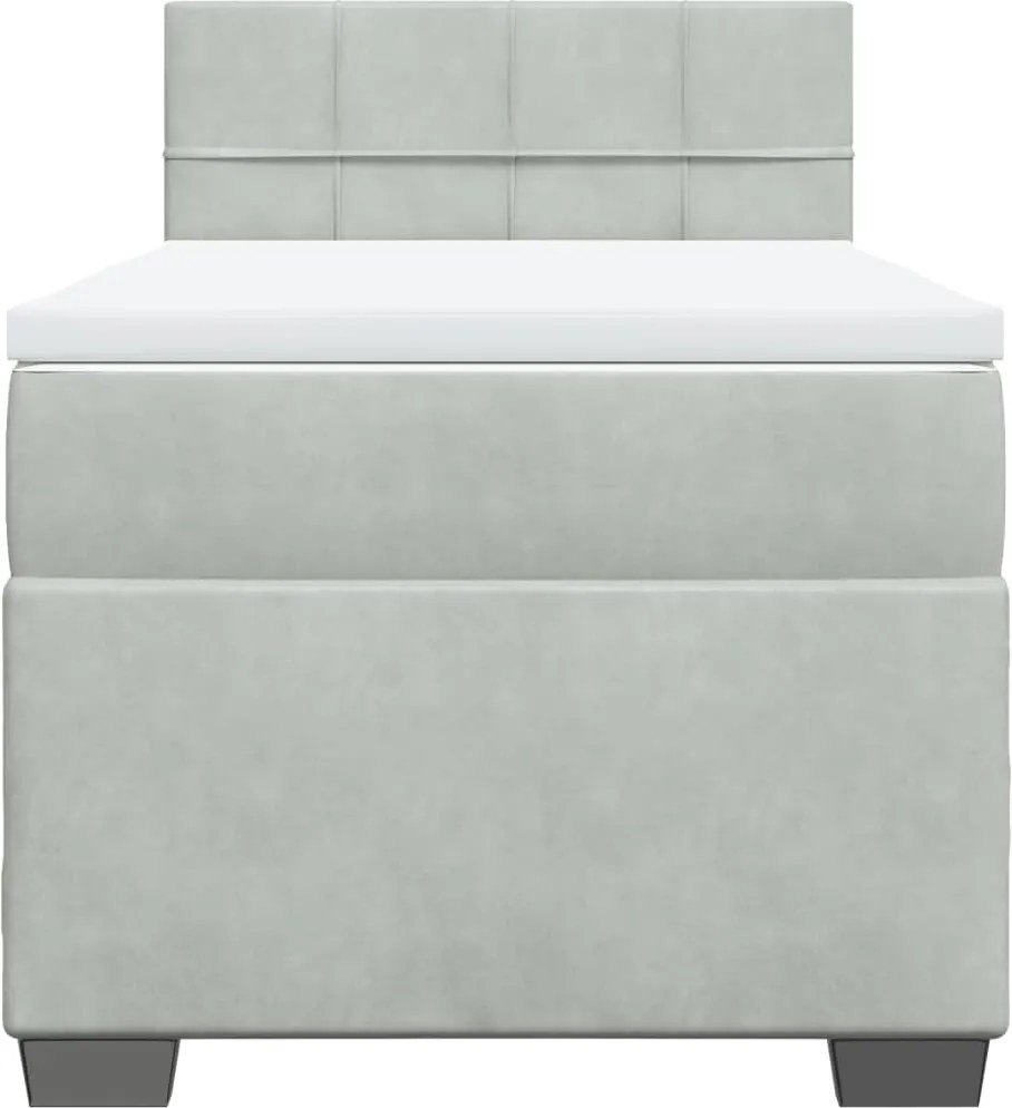 Box spring postel s matrací světle šedá 80 x 200 cm samet 3288462