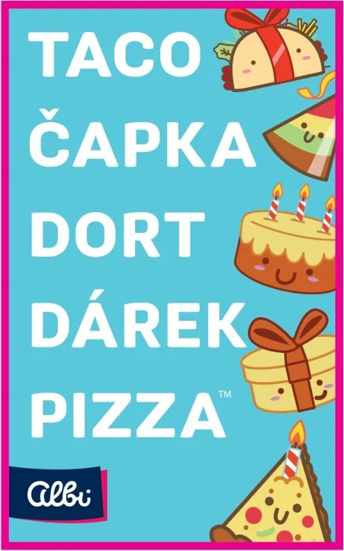 ALBI Taco, čapka, dort, dárek, pizza