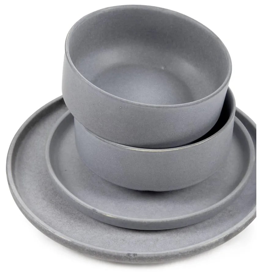 12dílná sada šedého kameninového nádobí Bonami selection Malia