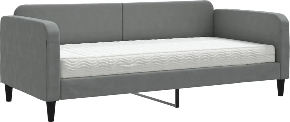 Válenda s matrací tmavě šedá 90 x 200 cm textil 3196799