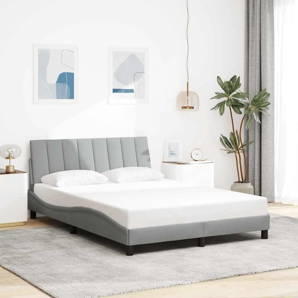 Rám postele bez matrace Hanko světle šedá 120 x 200 cm textil 3310377