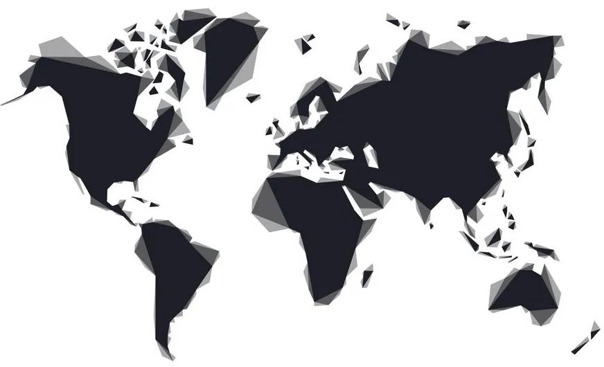 Samolepící tapeta abstraktní mapa světa v černobílém provedení - 150x100 cm