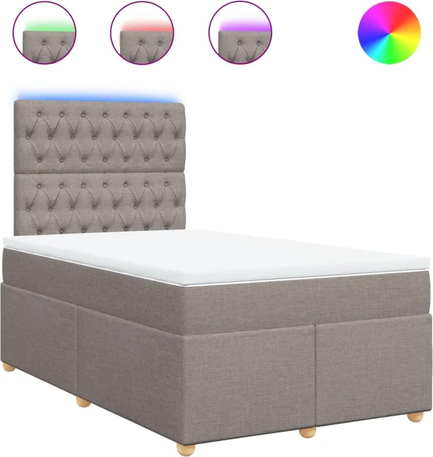 Box spring postel s matrací taupe 120x200 cm textil 3293558