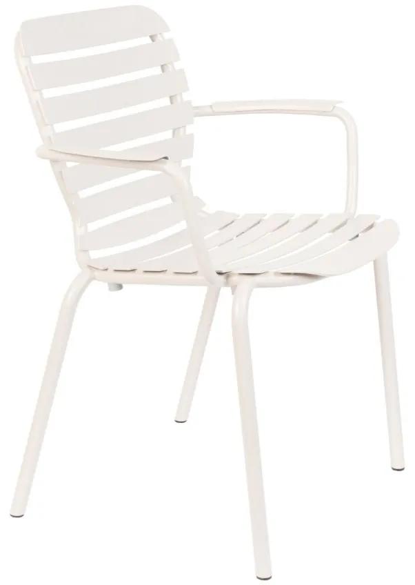 Bílá kovová zahradní židle ZUIVER VONDEL s područkami