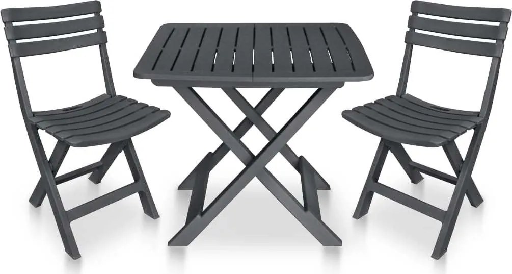 vidaXL 3dílný skládací bistro set plastový [43582] Barva: Bílá