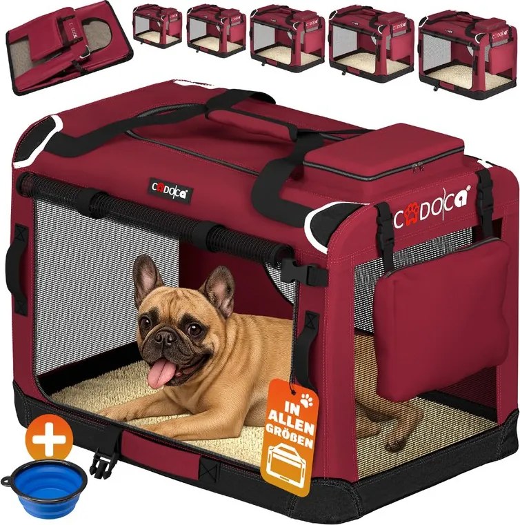 Box pro psa skládací M 60x42x44cm tmavě červená
