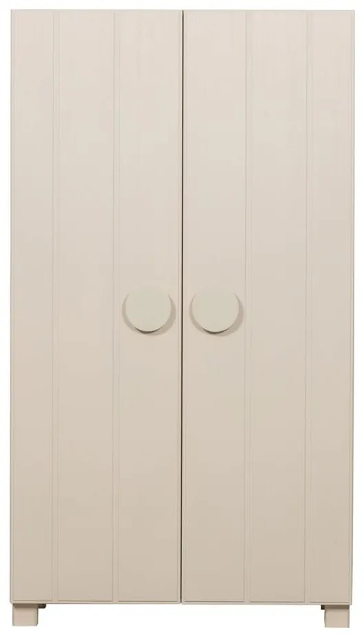 Krémová šatní skříň z borovicového dřeva 110x200 cm Noah – WOOOD