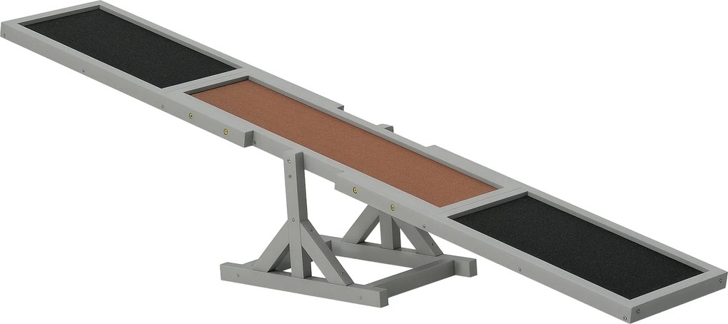 PawHut Psí Houpačka, Psí Agility Houpačka vyrobená ze dřeva, Protiskluzová Agility Ramp pro psy do 30 kg, Počasí odolný venkovní tréninkový sport pro