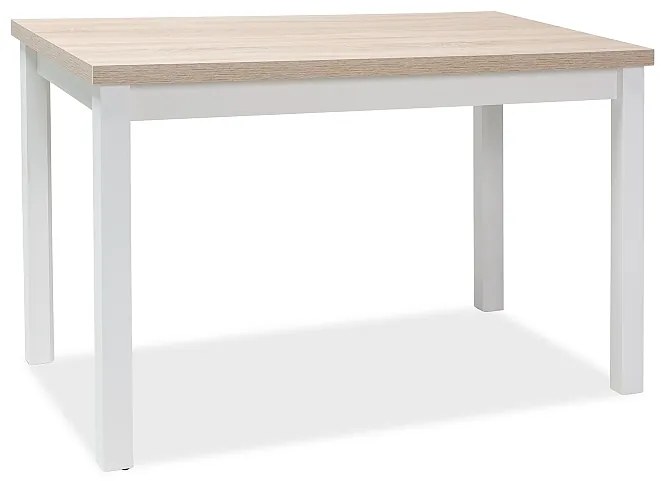 Jídelní stůl, bílá/mat/dub, ADAM 100x60