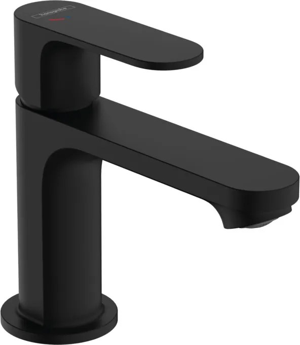 Hansgrohe Rebris S, umyvadlová baterie 80 s kovovou odtokovou soupravou s táhlem, CoolStart, černá matná, 72584670